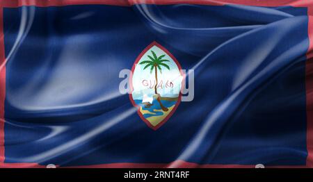 Guam Flag - Realistic Waving Fabric Flag Stock Photo - Alamy