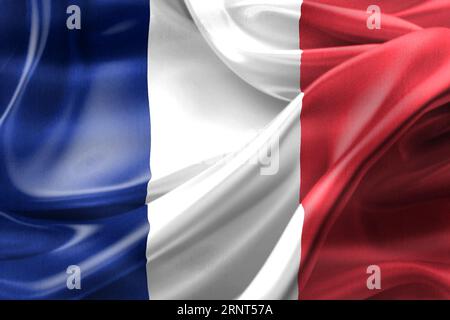 France flag - realistic waving fabric flag Stock Photo - Alamy