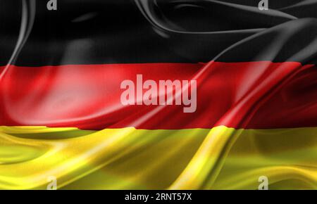Germany flag - realistic waving fabric flag Stock Photo - Alamy