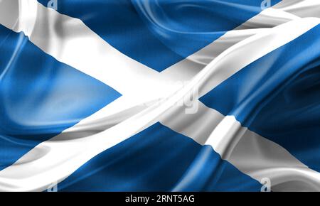 Scotland flag - realistic waving fabric flag Stock Photo - Alamy