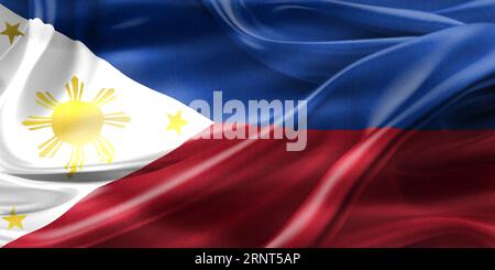 Philippines flag - realistic waving fabric flag Stock Photo - Alamy