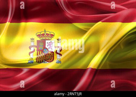 Spain Flag - Realistic Waving Fabric Flag Stock Photo - Alamy