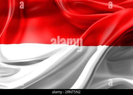Indonesia flag - realistic waving fabric flag Stock Photo - Alamy