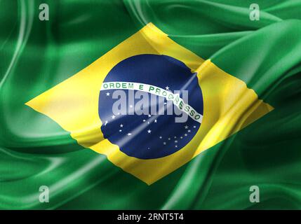 Brazil flag - realistic waving fabric flag Stock Photo - Alamy