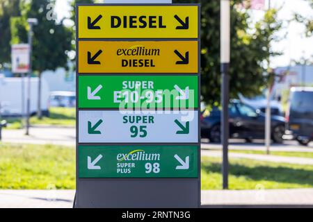 Petrol station on the A8 motorway, Total Energies petrol pump ...