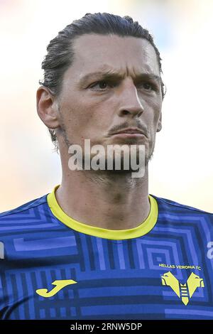 Milan Duric of Hellas Verona Fc looks on during the Serie A match ...