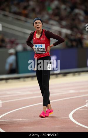 Marwa Bouzayani of Tunisia competing in the 3000 meter steeple chase ...