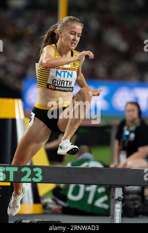 Olivia Gurth of Germany competing in the women’s 3000m steeplechase on ...