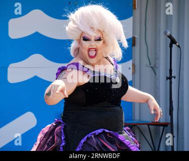 Local Drag Queen in Drag Show Performance on Halifax Boardwalk ...