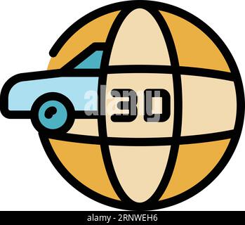 Global 3d printing icon outline vector. Printer design. Side brake ...