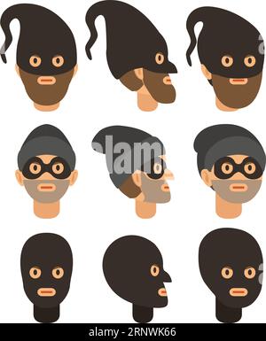 Balaclava person avatar. Criminal man. Robber head Stock Vector Image ...