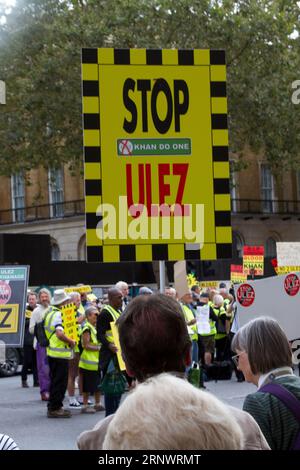 Stop ULEZ protest march outside Downing Street, London Stock Photo - Alamy