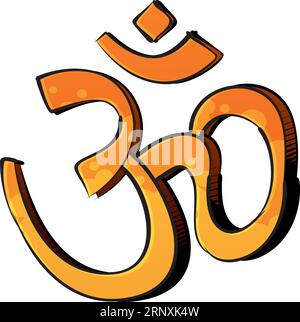 Om, aum symbol of Hinduism, sign in mandala isolated on white ...