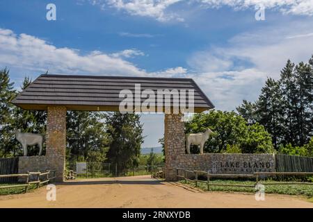 Lake Eland Nature reserve in Oribi gorge with a hanging suspension ...