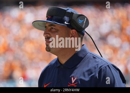 Virginia head coach Tony Elliott, left, and North Carolina head coach ...