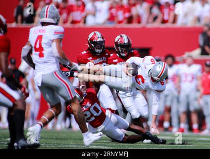 Ohio State quarterback Kyle McCord plays against Akron during an NCAA ...