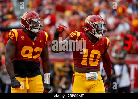 USC Trojans defensive end Jamil Muhammad (10) during the NCAA football ...