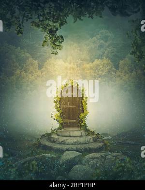 Enchanted Forest Wooden House with Surreal Architecture Stock Photo - Alamy