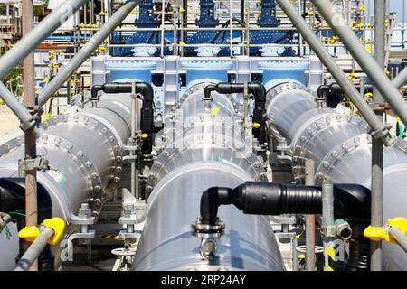 Futaba, Japan. 3rd Sep, 2023. ALPS treated water storage tanks (total ...