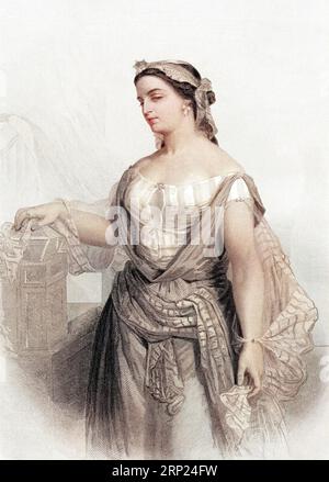 The Book of Esther from the Holy Bible, illustrated inside a magnifying ...