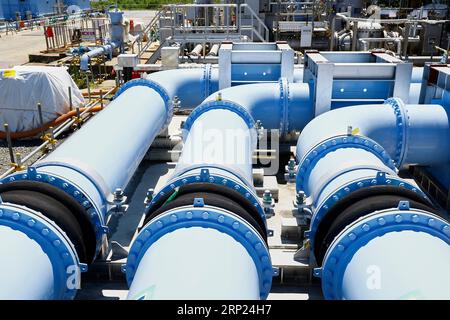 Futaba, Japan. 3rd Sep, 2023. ALPS treated water storage tanks (total ...