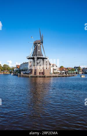 Historic mill on the waterfront, Haarlem, Netherlands Stock Photo - Alamy
