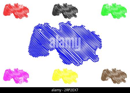 Lake Shala (Africa, Federal Democratic Republic of Ethiopia) map vector ...