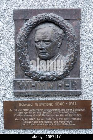 Edward Whymper memorial. He lead the first successful accent of the ...