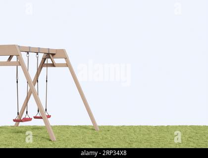 swing, wooden swing, white background, template, mockup design, white ...