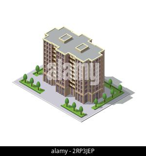 Isometric multi-storey building, vector illustration Stock Vector Image & Art - Alamy