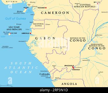 Part of Central Africa, subregion of the African continent, gray ...