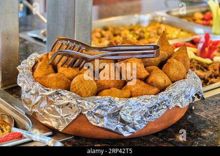Self-service food court of a luxurious hotel. lounge of a nice hotel ...