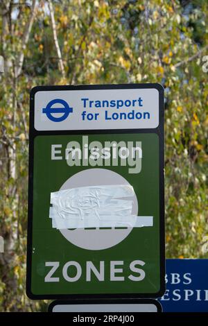 ULEZ camera warning sign. Transport for London, TfL, ANPR camera ...
