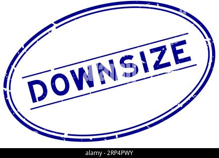 Grunge blue downsize word rubber seal stamp on white background Stock ...