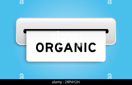 White coupon banner with word warranty from machine on blue color ...