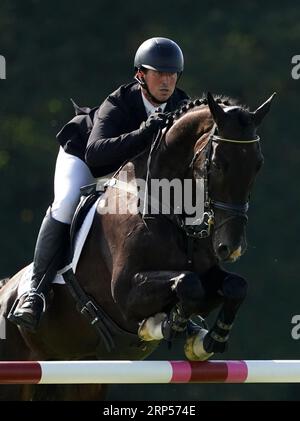 David Doel with Galileo Nieuwmoed during the horse inspection on day ...