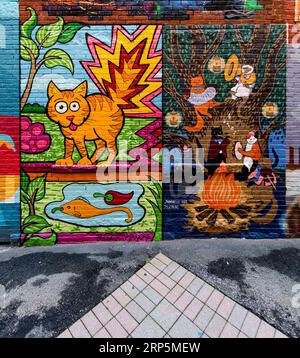 Manchester, New Hampshire, USA. 03rd Sep, 2023. A mural by Ari Peterson ...