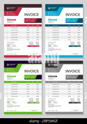 Business invoice form template. Invoicing quotes, money bills or ...