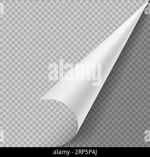Curly paper page corners, paper sheet turn curls and flips, vector ...