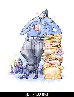 New York Police Breakfast Stock Photo - Alamy