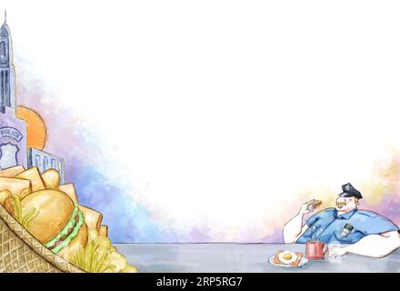 New York Police Breakfast Stock Photo - Alamy