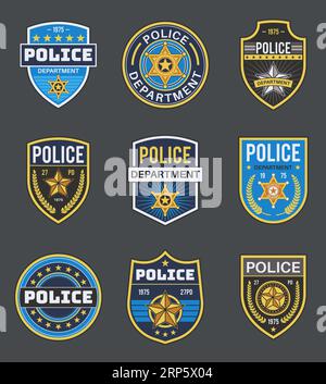 Police badges. Officer security federal agent signs and symbols police ...
