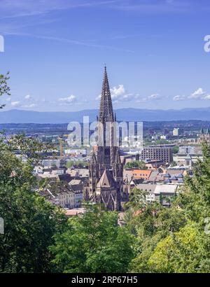 Freiburg im Breisgau. View over beautiful south german city at sunrise ...