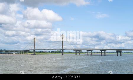 The Clark Bridge is a cable-stayed bridge across the Mississippi River ...