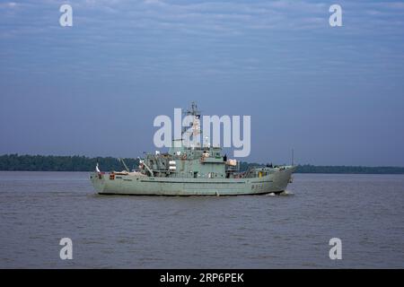 The Bangladesh navy offshore patrol vessel BNS Sangu (P-713 Stock Photo ...