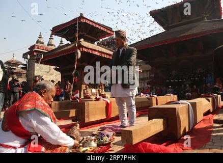 The site of destroyed Kasthamandap Temple at Durbar Square in Kathmandu ...