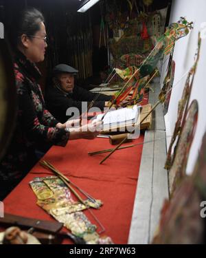 Artists perform shadow puppetry in Xiaogan City, central China's Hubei ...