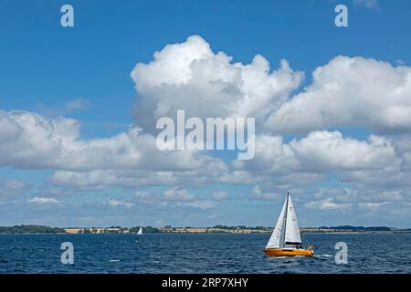 Sailboats, coast near Broager, Syddanmark, Denmark Stock Photo - Alamy
