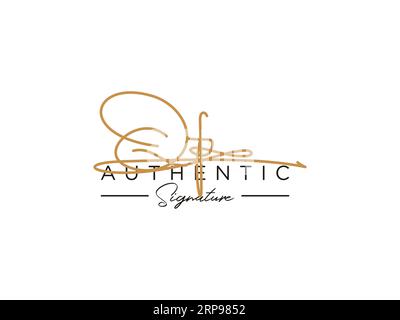 QF line art logo, abstract monogram letter logo vector illustration ...