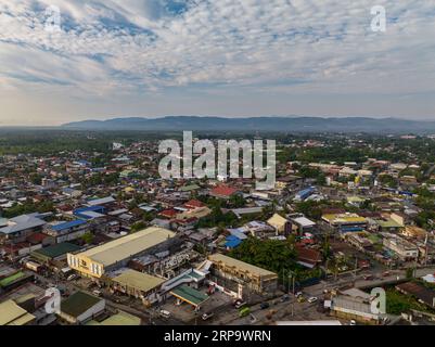 Residential buildings in Cotabato City. Skyline. Blue sky with clouds. Mindanao, Philippines ...